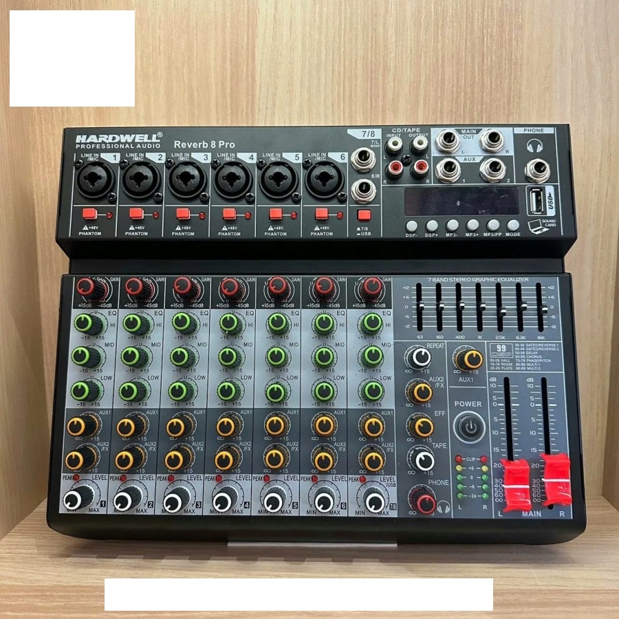 Jual ORIGINAL Mixer HARDWELL REVERB 8 Channel Efek Digital Soundcard PC ...