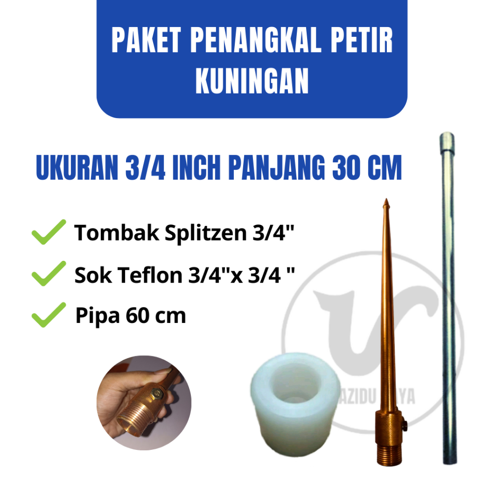Jual Paket Tombak Splitzen Kuningan Penangkal Anti Petir Untuk Atap ...