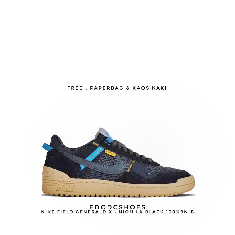 Jual Sepatu N!ke Field Generald X Union La Black 100%Bnib | Shopee ...