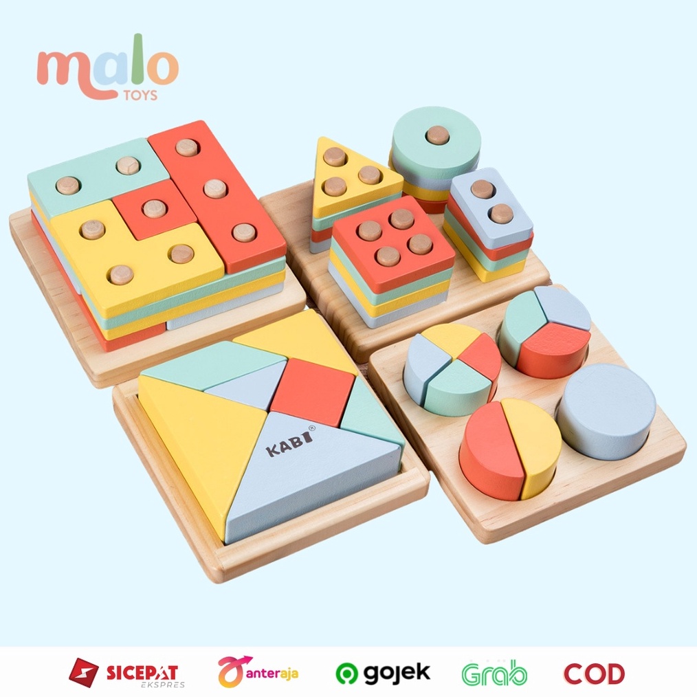 Jual PRODUK TREND MALOTOYS Kabi Geometry Shape Wooden Peg Shape Board ...