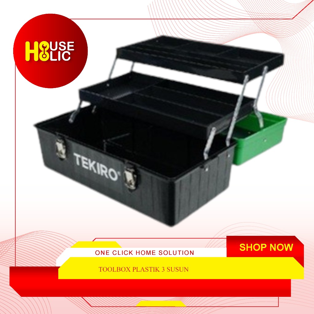 Jual TEKIRO Tool Box 3 Susun Plastik / Toolbox Toolkit Kotak Perkakas PVC | Shopee Indonesia