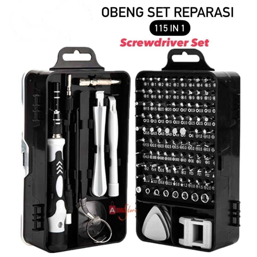 Jual Obeng HP Full Set 115 in 1 Multifungsi/ Obeng 115 in 1 HP Full Set Obeng Service Komputer ...