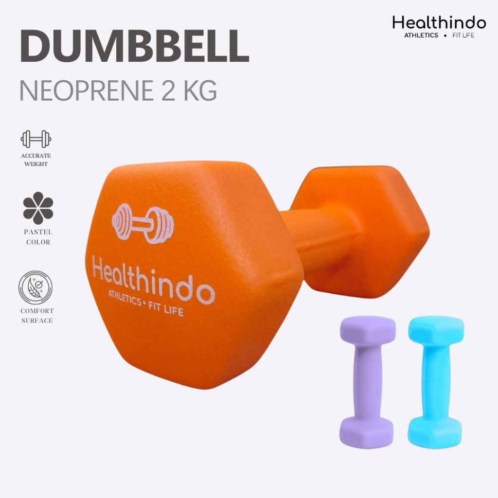 Jual Healthindo Samarinda - Dumbell 2 Kg (1 PCS) Neoprene Dumbbell Mini ...