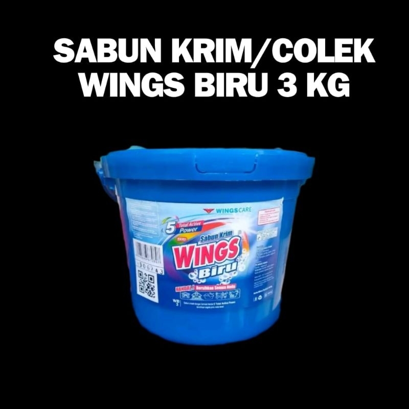 Jual SABUN KRIM/COLEK WINGS BIRU WB 3 KEMASAN 3 KG TStore | Shopee ...