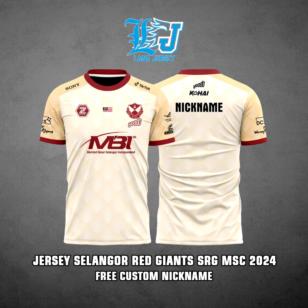 Jual Jersey Selangor Red Giants SRG 2024 MSC Edition ( free custom nickname ) | Shopee Indonesia