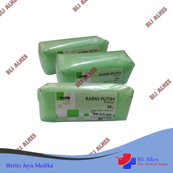 Jual Kapas Pembalut Onemed 25 gr Kapas Putih Onemed 25 gr Kapas Onemed ...