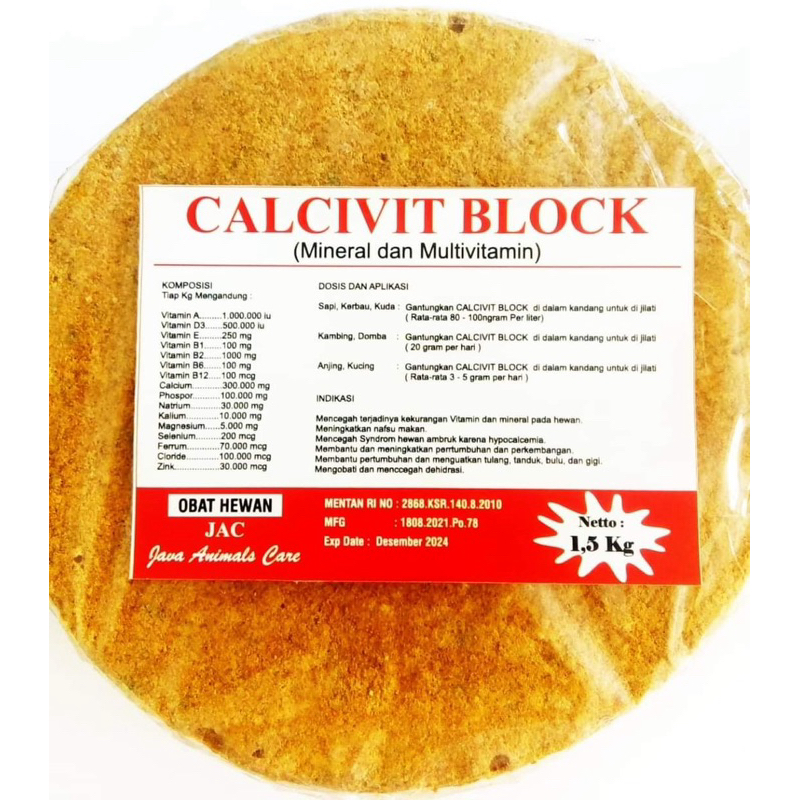 Jual CALCIVIT BLOCK (Mineral dan Multivitamin Jilat untuk Sapi, Kuda ...