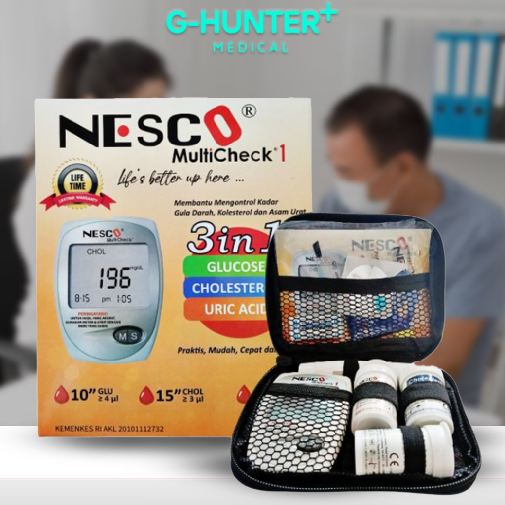 Jual Nesco Multicheck GCU 3 In 1 / Nesco Multicheck / Alat Cek Gula Darah / Alat Cek Kolesterol ...