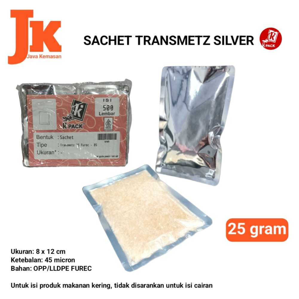 Jual KPACK 25G SACHET TRANSMETZ SILVER 25 ALU FOIL KOMBINASI KEMASAN ...