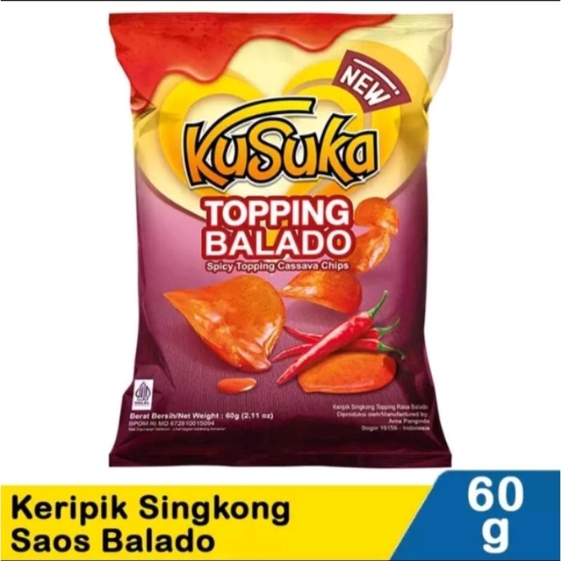Jual Kusuka Keripik Singkong Lapis Saos Glazed Rasa Balado Spicy 60 gr ...