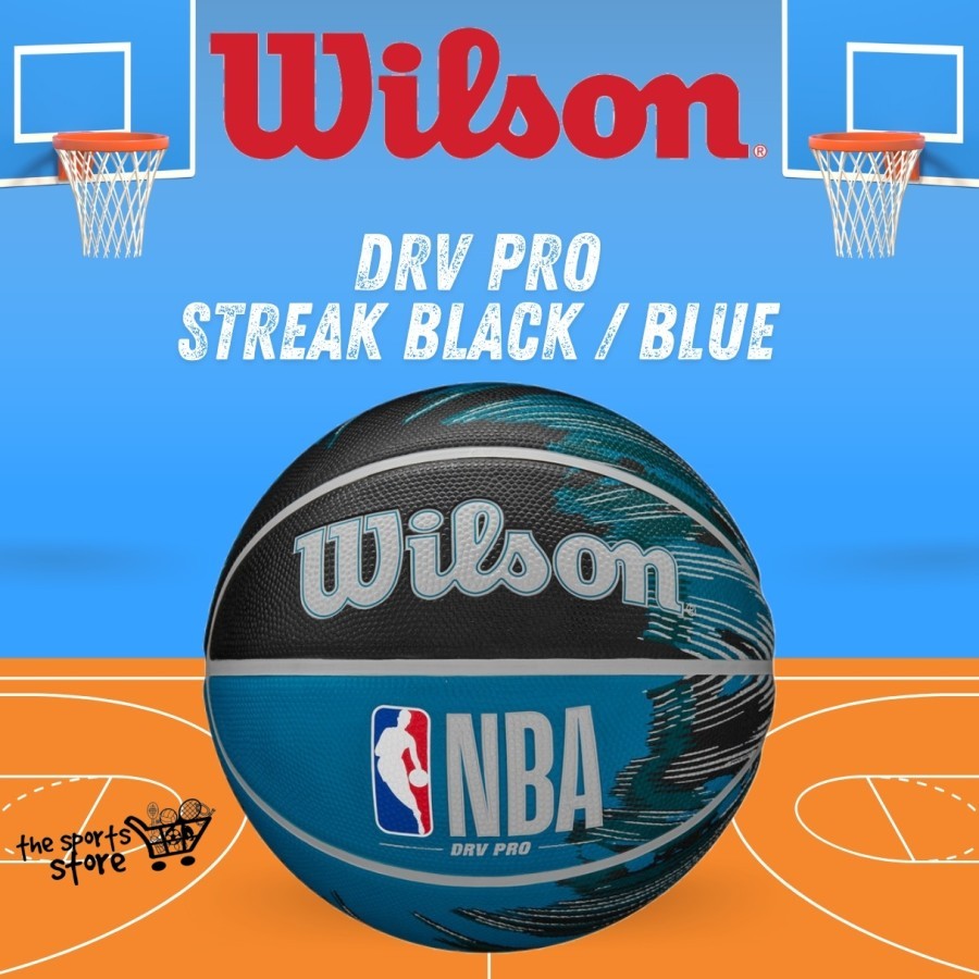 Jual Bola Basket Wilson NBA DRV PRO Streak Black/Blue - Sz 7 Basketball ...