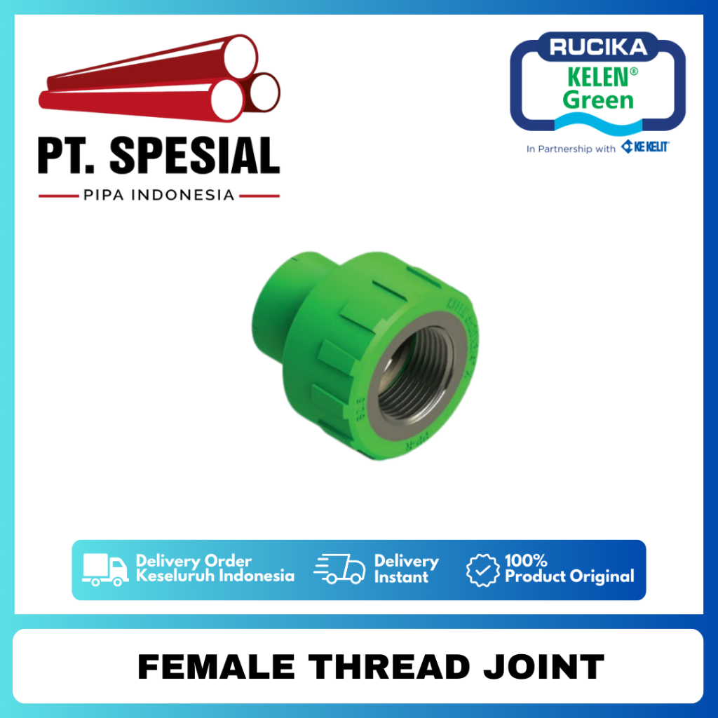 Jual Sock Drat Dalam PPR Rucika 25 x 1/2" / SDD PPR Rucika / Female Thread Joint PPR - 05 ...