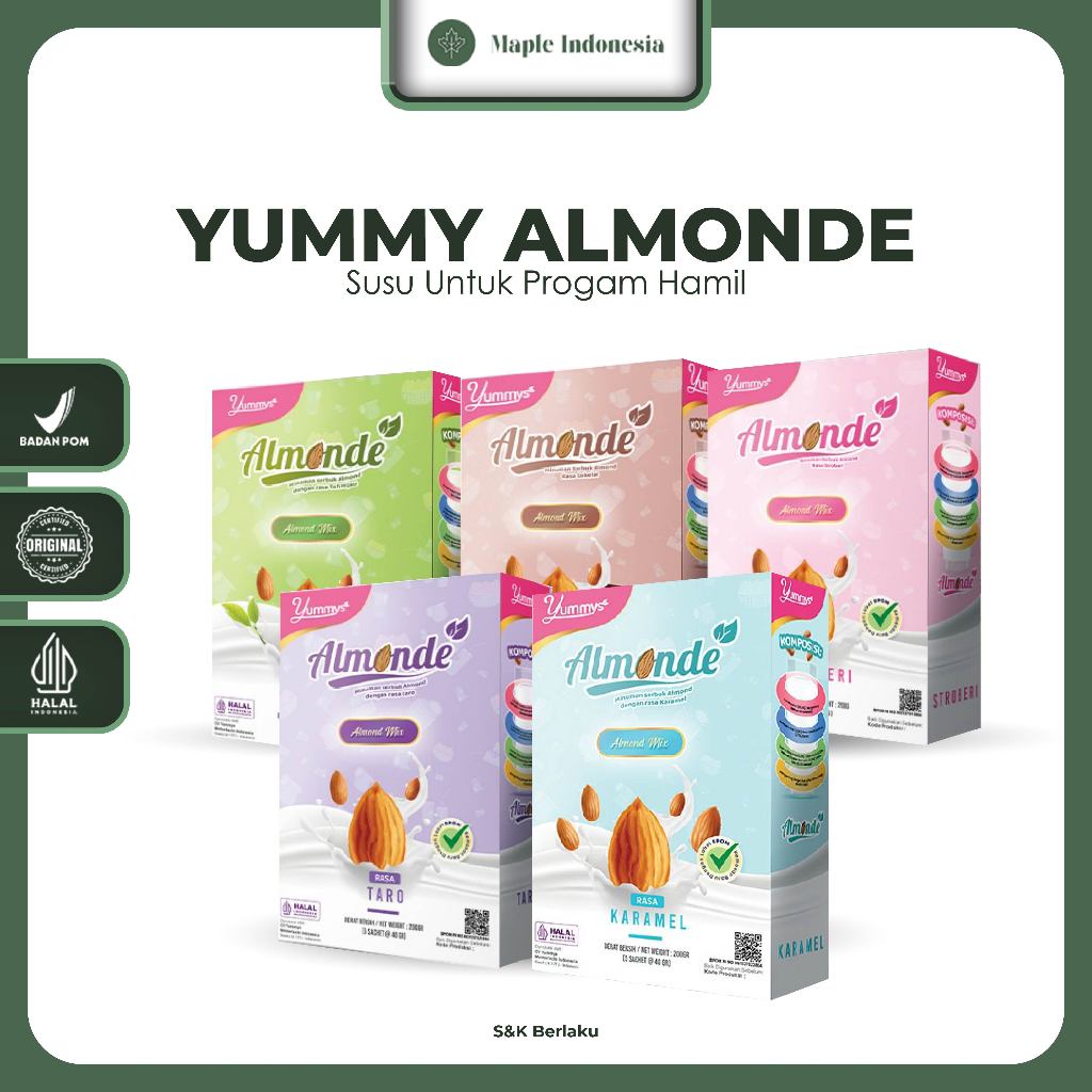 Jual (BPOM) ALMONDE PREMIUM ALMOND untuk ibu hamil & Program Hamil / Almonde Susu Ibu Hamil ...