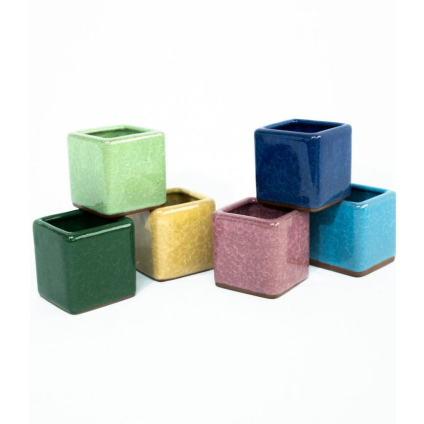 Jual Pot Mini Pot Keramik Pot Model Kotak Berbagai Macam Warna | Shopee ...