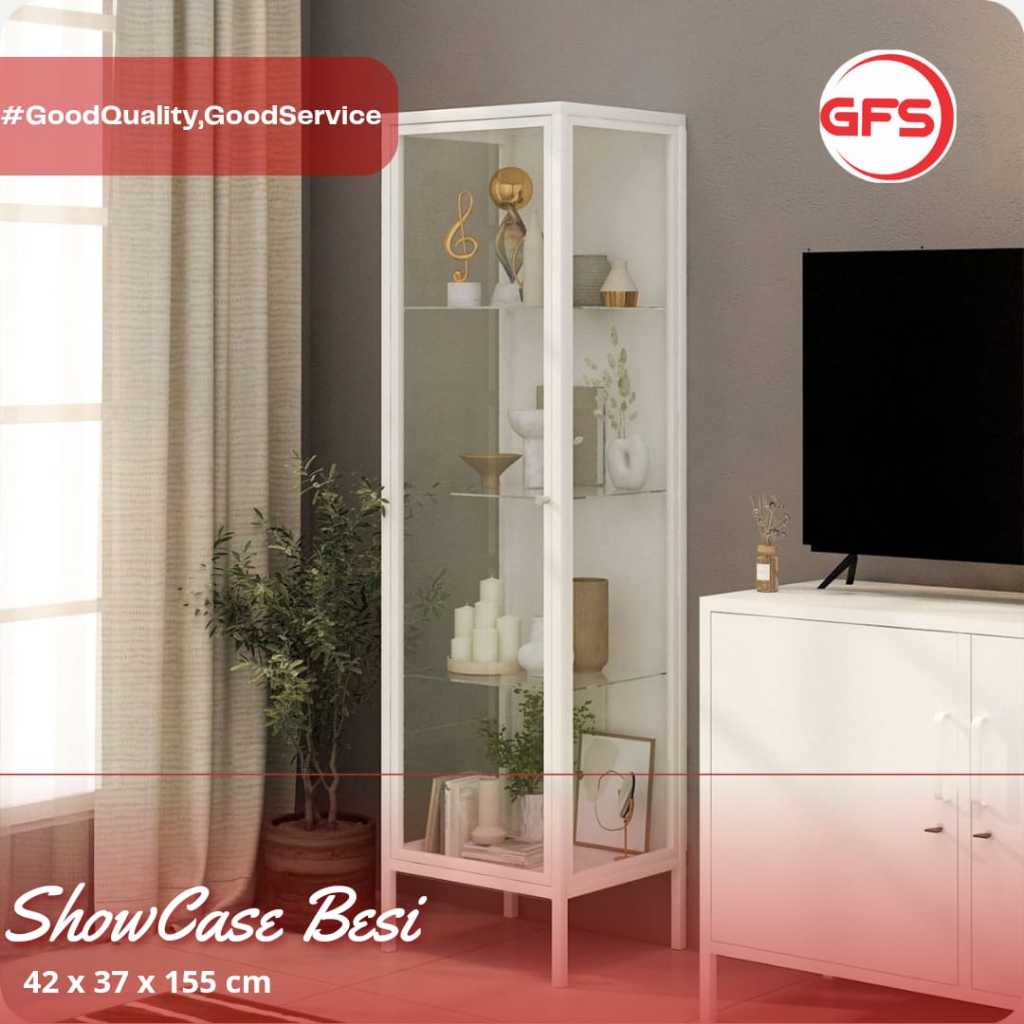 Jual SHOWCASE KACA BESI MINIMALIS PUTIH / GION MSC40 WHITE | Shopee ...