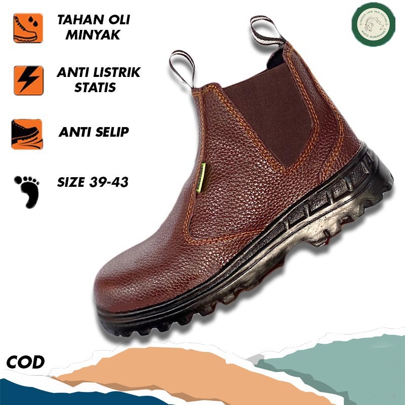 Jual Sepatu Safety Boots Proyek Lapangan Stand Horse Sintetis Model ...