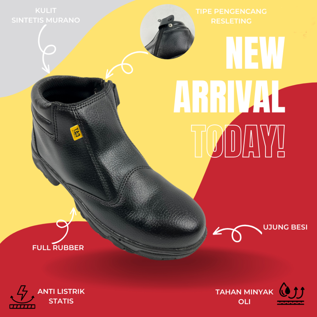 Jual Sepatu Safety Ujung Besi Anti Slip Full Rubber Tahan Minyak Oli ...