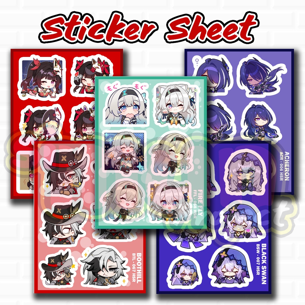 Jual Sticker Sheet Honkai Star Rail Set A Stiker pack HSR Sparkle Fire ...