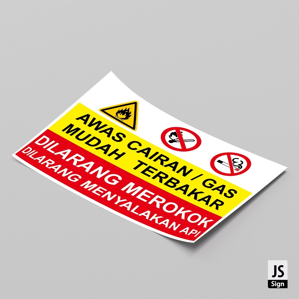 Jual STICKER K3 SAFETY SIGN - CAIRAN / GAS MUDAH TERBAKAR | Shopee ...