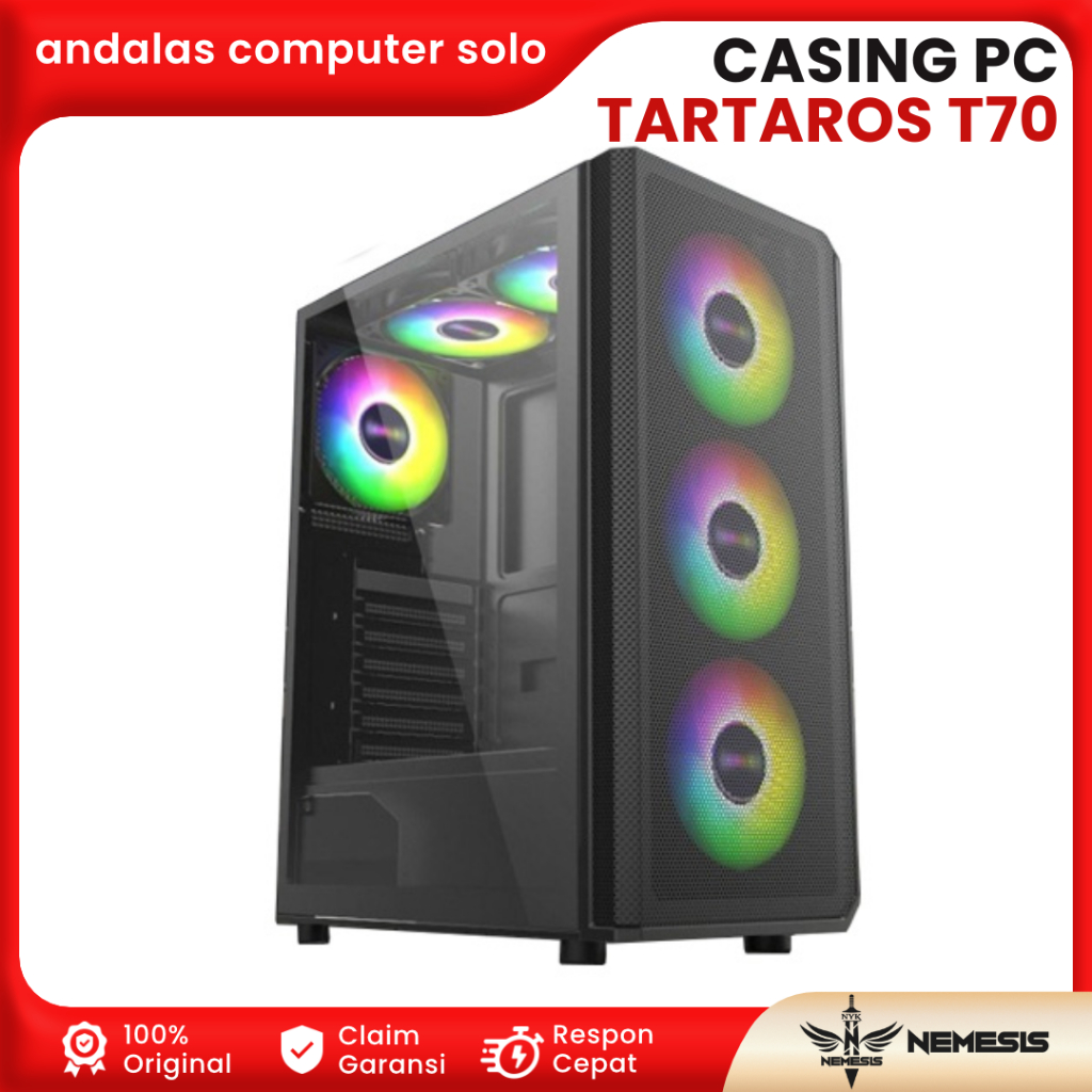 Jual CASING PC CASE PC GAMING RGB NYK Nemesis Tartaros T70 Tempered ...