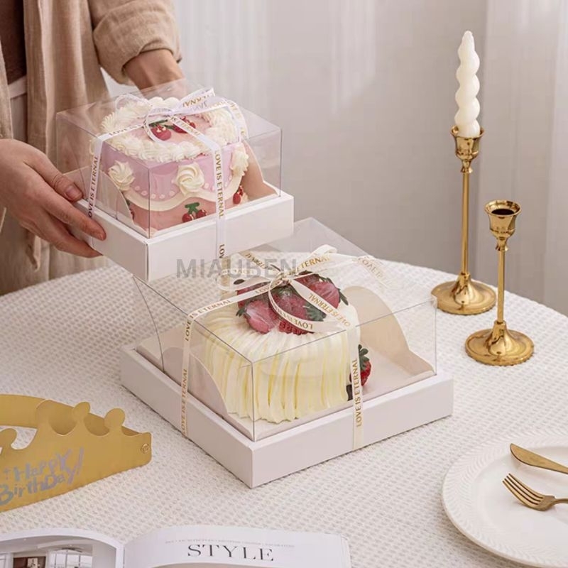 Jual Cake box mika kotak kue ultah 15x15x11 20x20x12 | Shopee Indonesia