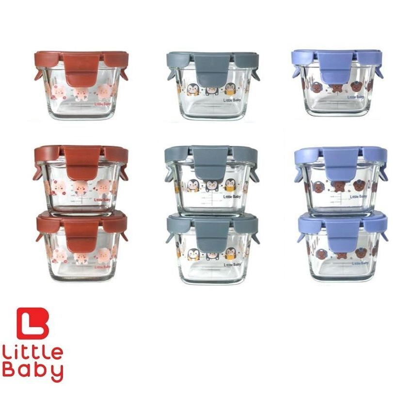 Jual Little Baby - Tempat Makan Kaca Set Kedap Udara | Wadah Mpasi Kaca ...