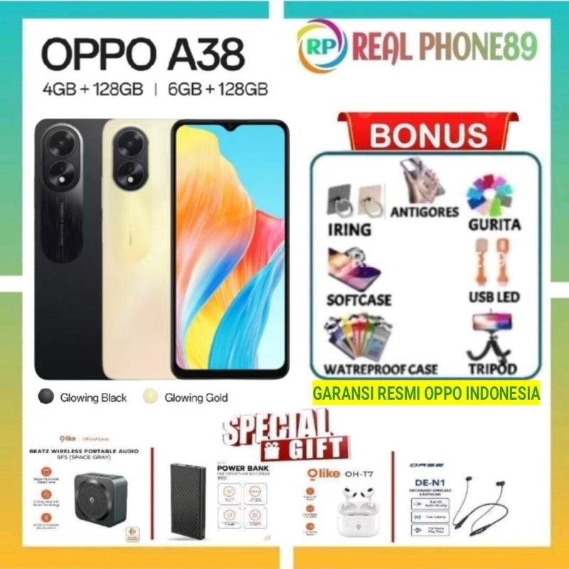 Jual OPPO A38 RAM 4/128 GB | A 38 RAM 6/128GB GARANSI RESMI OPPO | Shopee Indonesia