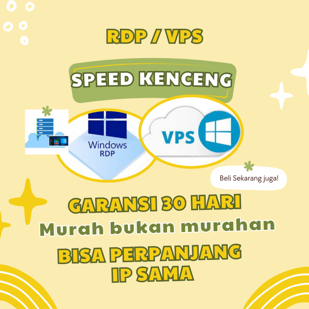Jual RDP Windows & Vps Linux Full garansi 30 hari & masa aktif 30 hari ...
