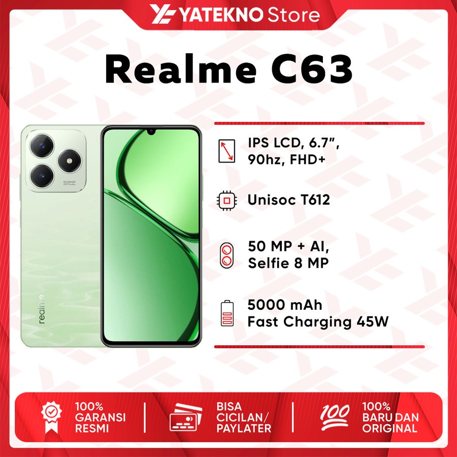 Jual (ORIGINAL) Realme C63 6/128GB + 8/128GB GARANSI RESMI ~ NEW ...