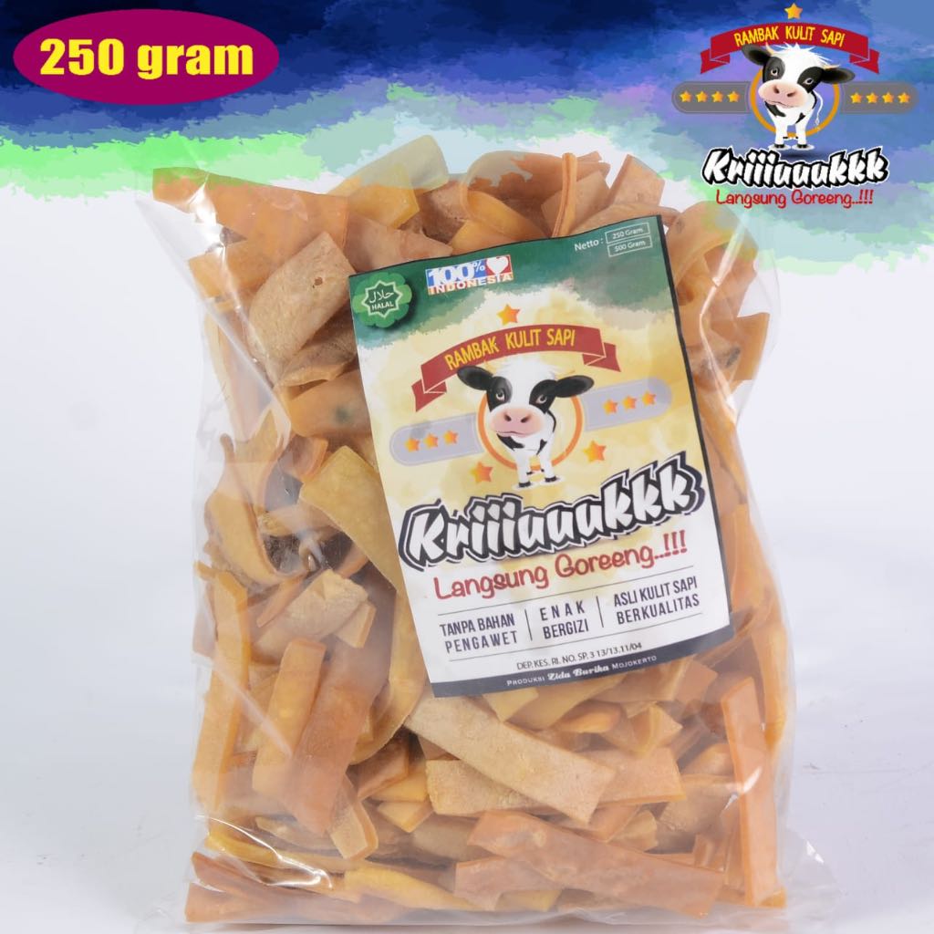 Jual KERUPUK SAPI STIK LEBAR / Krecek Rambak Sapi / Kerupuk rambak sapi ...