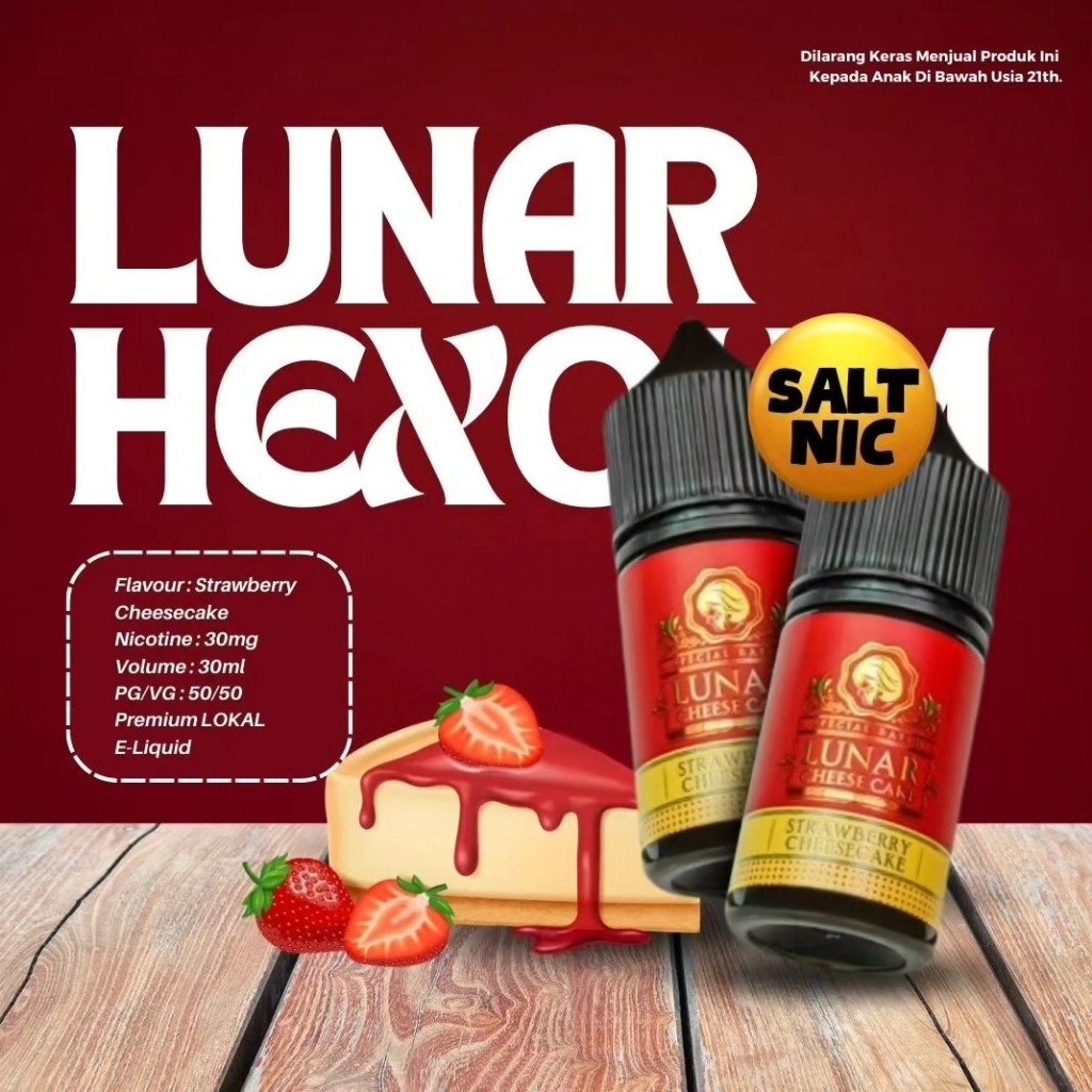 Jual Hexohm Lunar Strawberry Cheesecake Salt Nic 30ML Authentic by ...