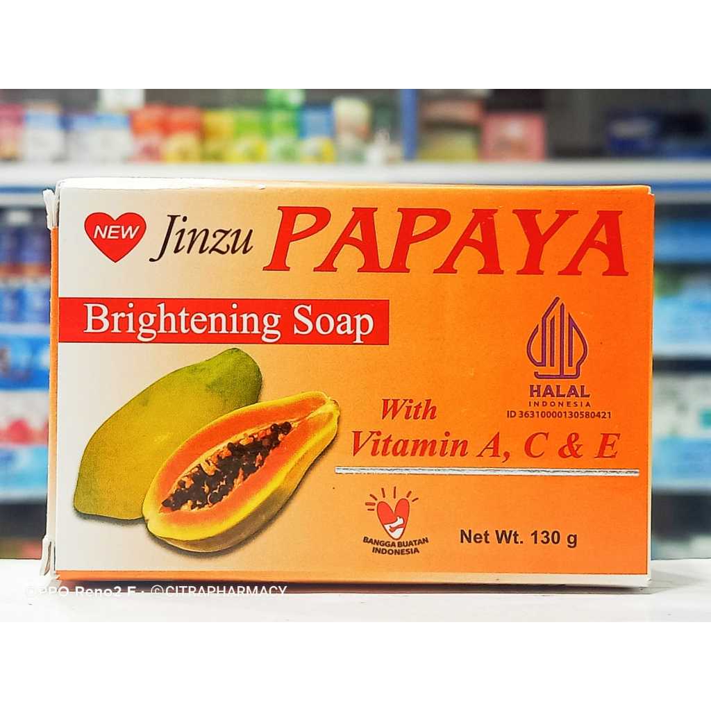 Jual Jinzu 𝐏𝐀𝐏𝐀𝐘𝐀 𝐁𝐫𝐢𝐠𝐡𝐭𝐞𝐧𝐢𝐧𝐠 𝐒𝐨𝐚𝐩 𝟏𝟑𝟎𝐆𝐑 - Mengatasi Jerawat dan ...