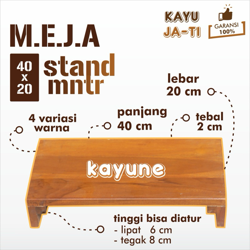 Jual Stand Meja Laptop Layar PC Monitor 40x20 cm Tinggi Bisa Diatur ...
