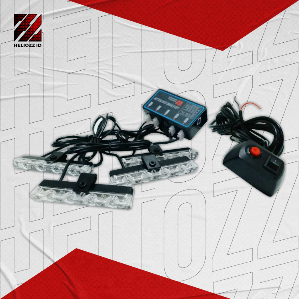 Jual Lampu LED Grill Federal Signal 4x4 Strobe Tipis Nyala Biru Lampu ...