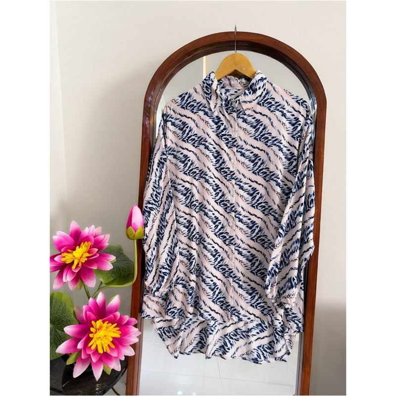 Jual OVERSIZE BLOUSE MOTIF - ATASAN RAYON FULL KANCING JUMBO / KEMEJA ...