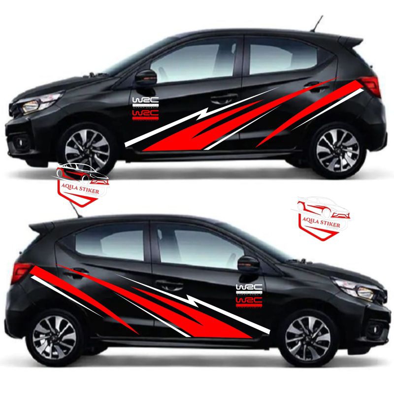 Jual Sticker Mobil Body Samping Brio New Ayla Calya Bisa Costum Simple ...