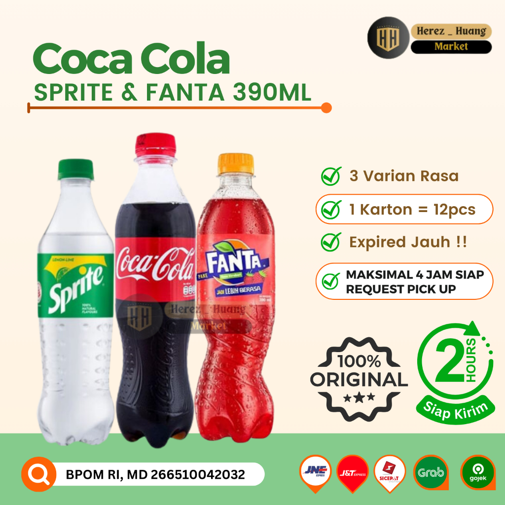 Jual Coca Cola , Sprite , Fanta 390ml Coca-cola Minuman Bersoda ...