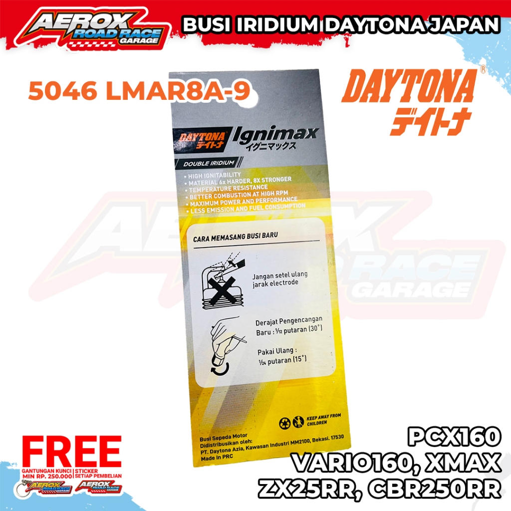 Jual Busi Daytona Double Iridium Honda PCX Vario ADV 160 ABS CBS Forza Yamaha XMAX 250 Kawasaki ...