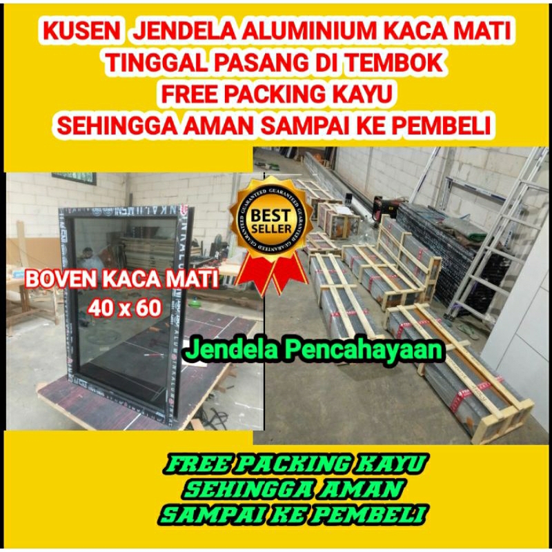 Jual Jendela aluminium boven kaca mati 40x60 gratis packing kayu agar ...
