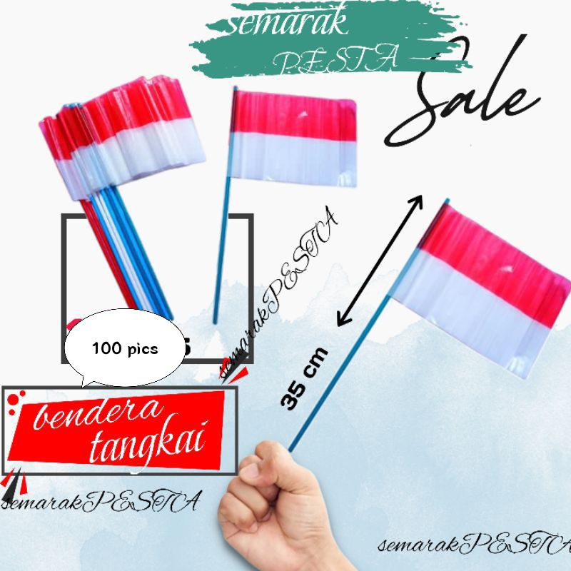 Jual (100pics)bendera tangkai murah,bendera stik, bendera gagang ...