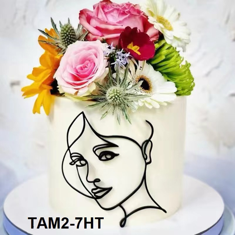 Jual TAM - Hiasan Kue Cake Topper Akrilik SILUET wajah | Shopee Indonesia