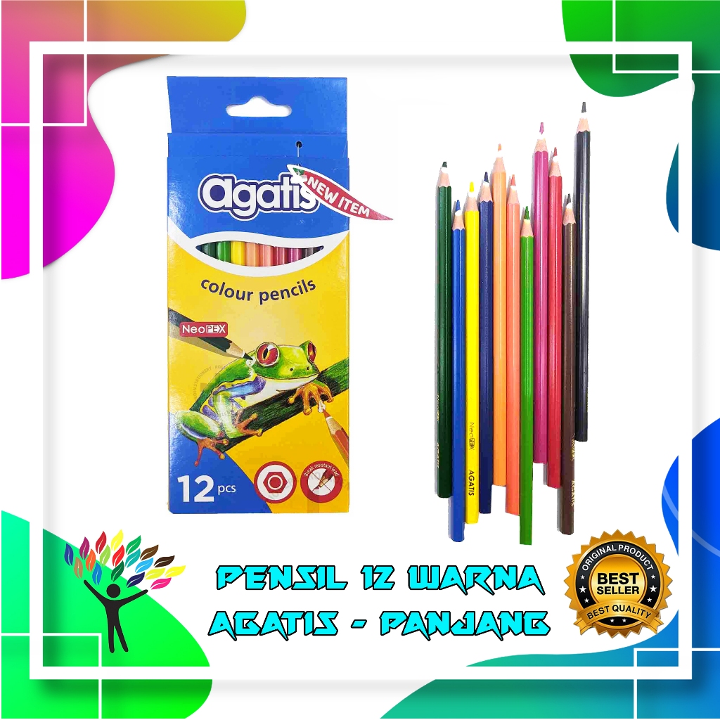 Jual Pensil 12 Warna ( Panjang ) - Agatis | Shopee Indonesia