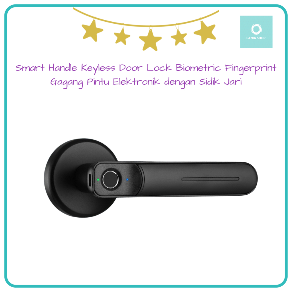 Jual Smart Handle Keyless Door Lock Biometric Fingerprint - Gagang ...