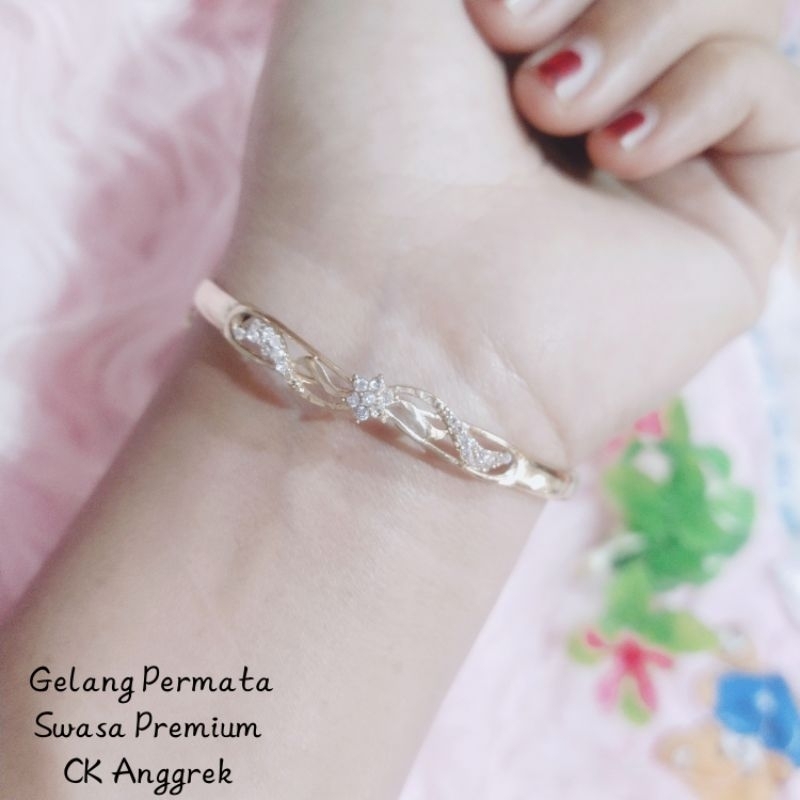 Jual SWASA Gelang Permata Anggrek Orchid Mewah Persis Emas Asli Cantik ...