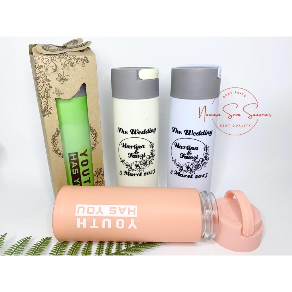 Jual Souvenir Botol Minum Kaca Youth Tumbler Infused Water Termos ...