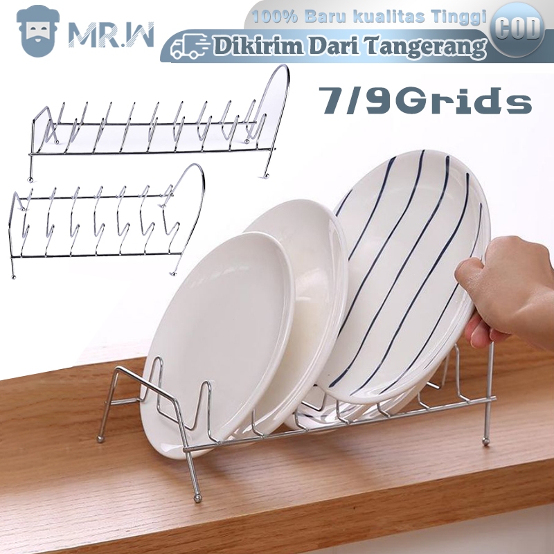 Jual Stainless Rak Piring Mangkuk 7/9grid Rak Pengering Tutup Rak ...