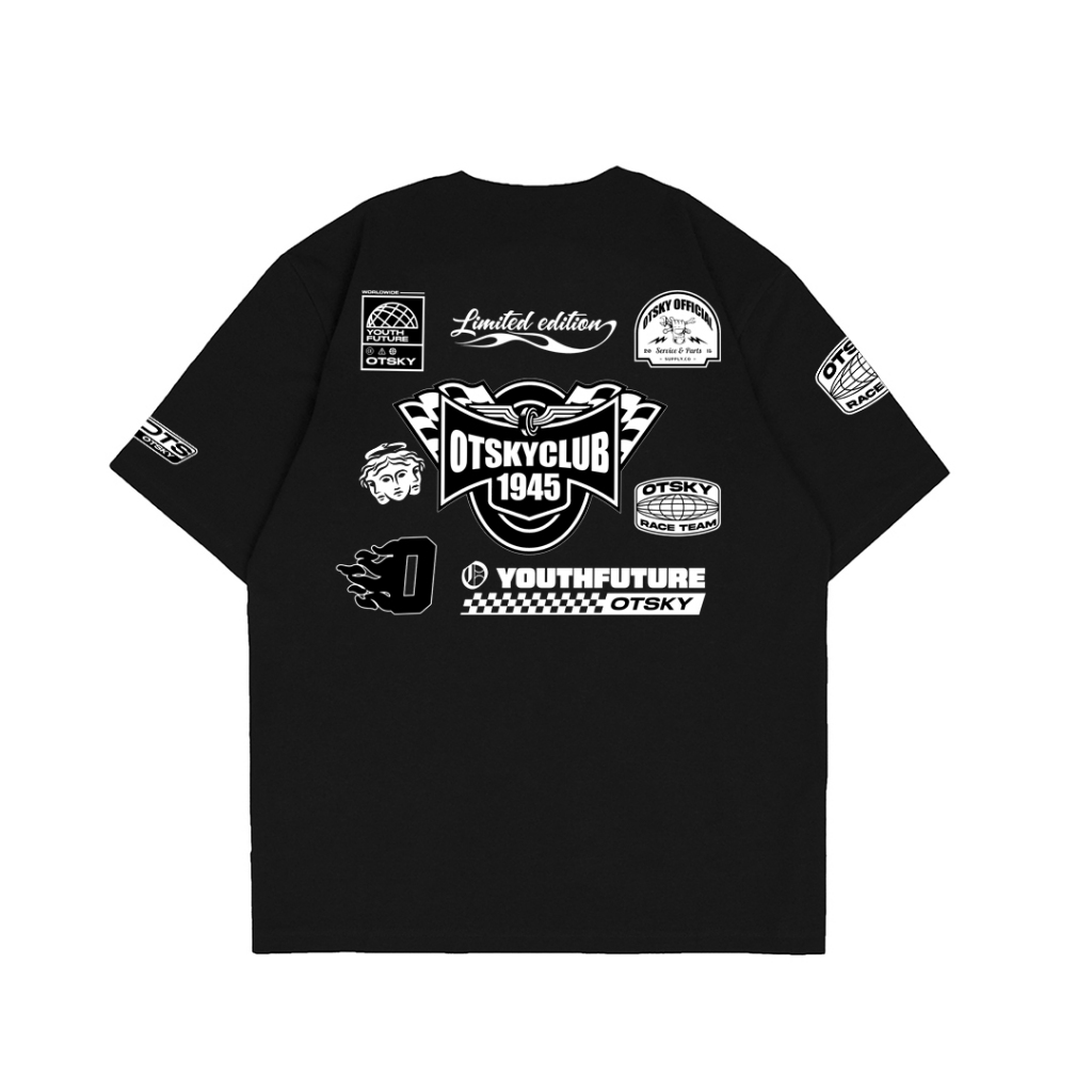 Jual Otsky Kaos Pria Ft Race Black Cotton 24s (V) | Shopee Indonesia