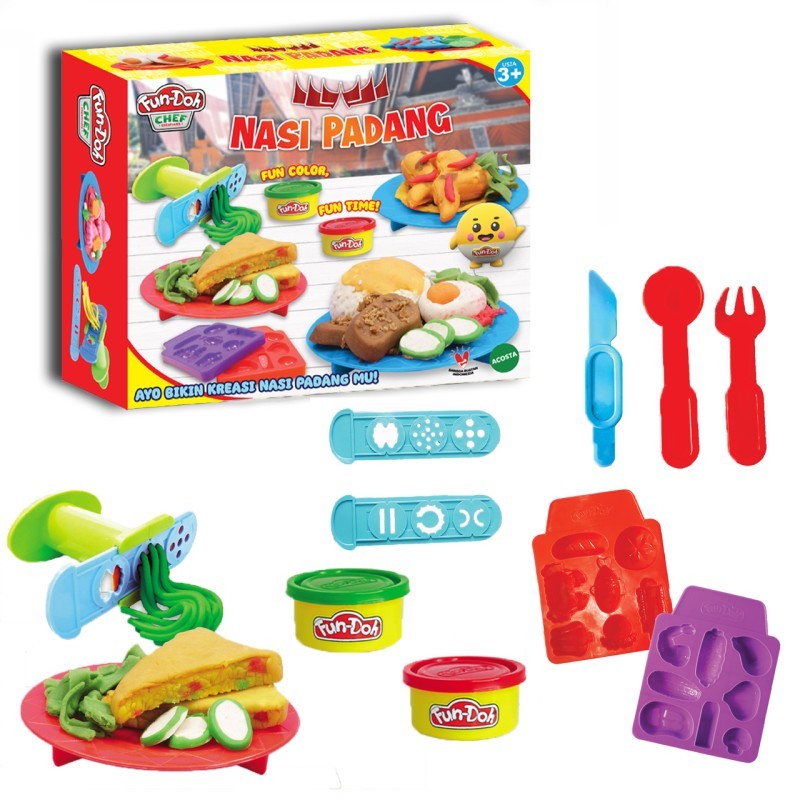 Jual Mainan Edukasi Fundoh Nasi Padang 28213 Lilin Plastisin Cetakan ...