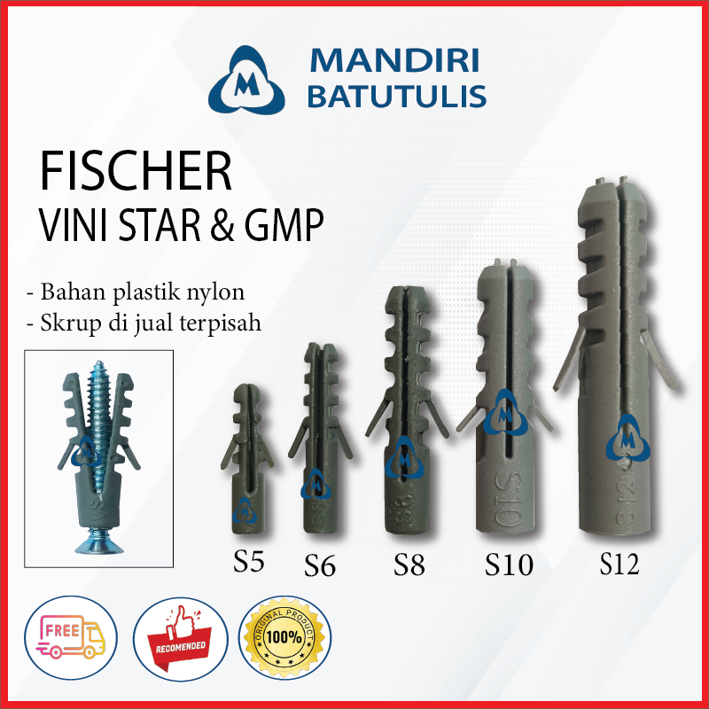 Jual Skrup Angkur Wall Plug GMP - Sekrup Viser Fiser - S5 S6 S8 S10 S12 | Shopee Indonesia