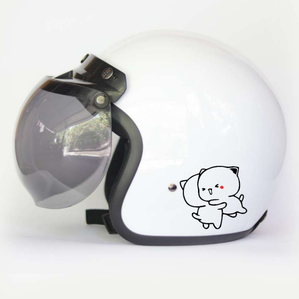 Jual Sticker kucing mochi stiker helm emot lucu cutting sticker ...
